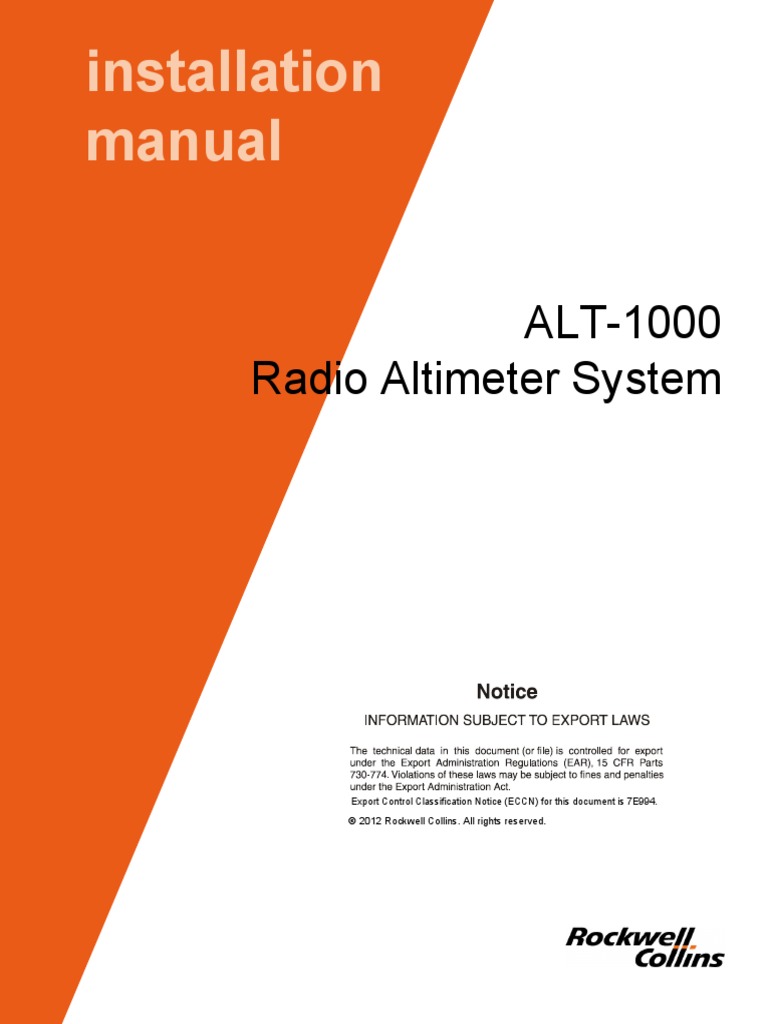 ALT-1000 Install Manual (5230806452) | PDF | Electrostatic Discharge ...