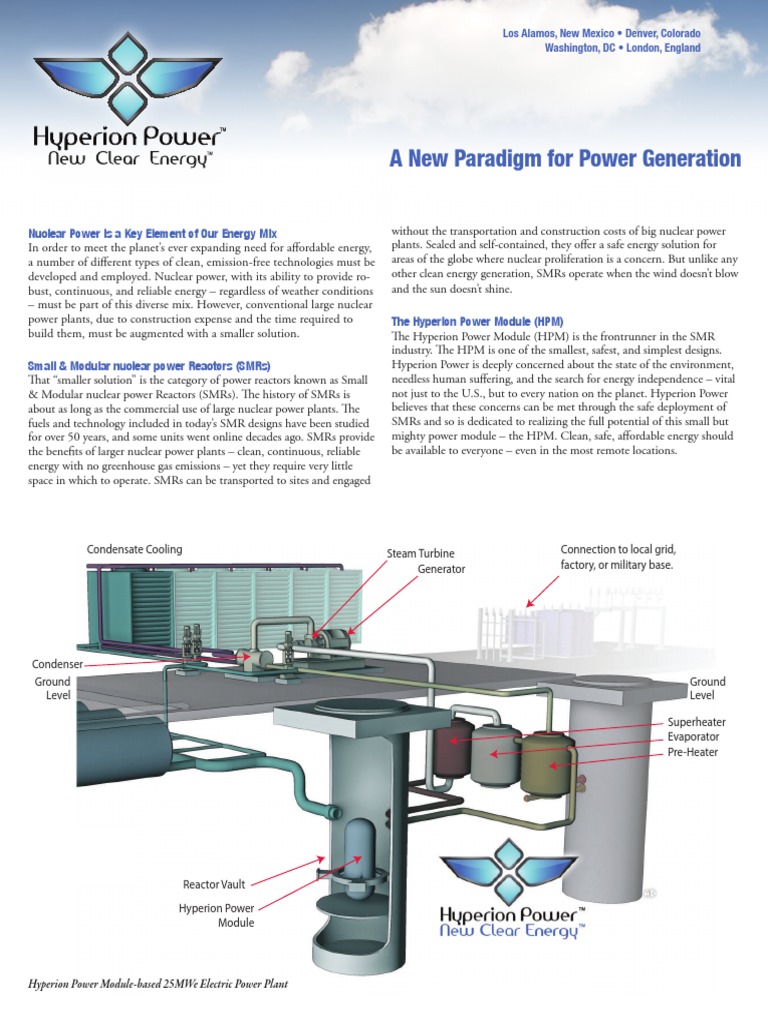 Brochure Hyperion Module PDF | PDF | Nuclear Reactor | Nuclear Power