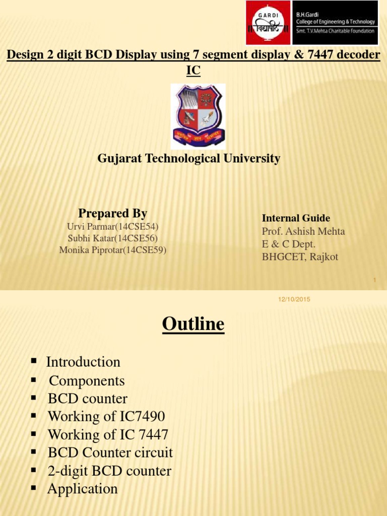 Design 2 Digit BCD Display Using 7 Segment Display & 7447 Decoder IC ...