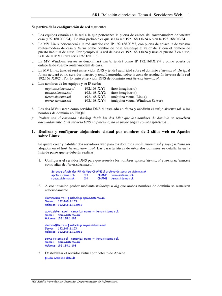 Ejercicios T4 (HTTP) Solucion | PDF | Servidor HTTP Apache | Servidor web