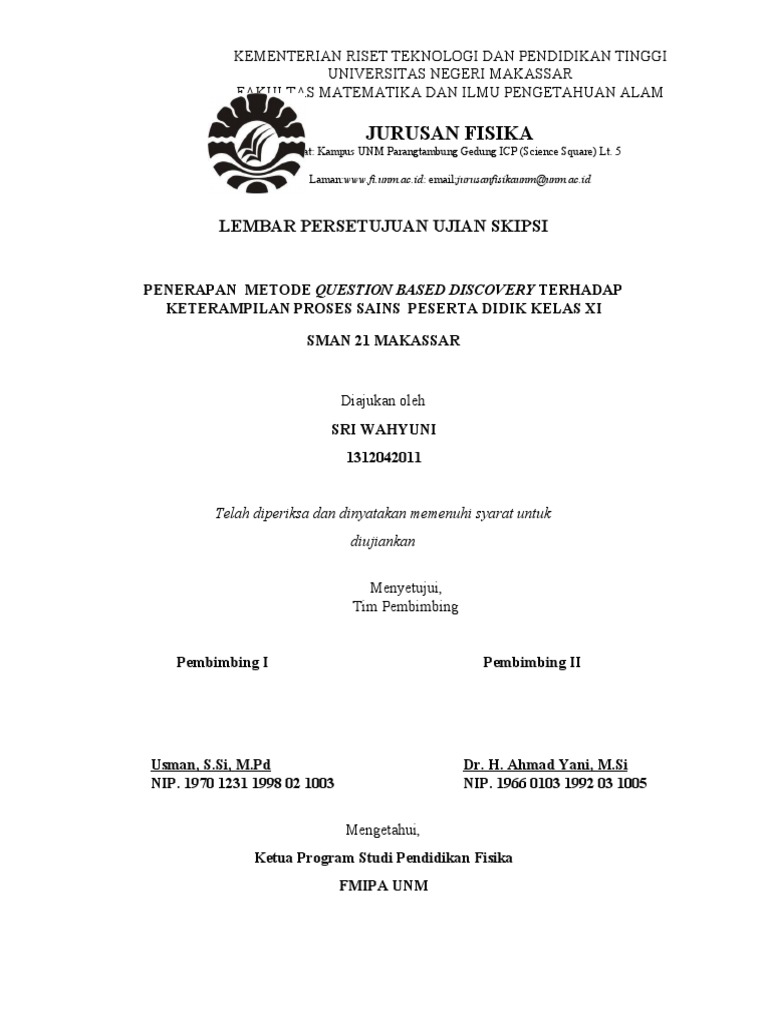 Lembar Pengesahan Skripsi | PDF