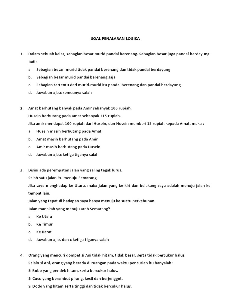 Soal Penalaran Logika | PDF