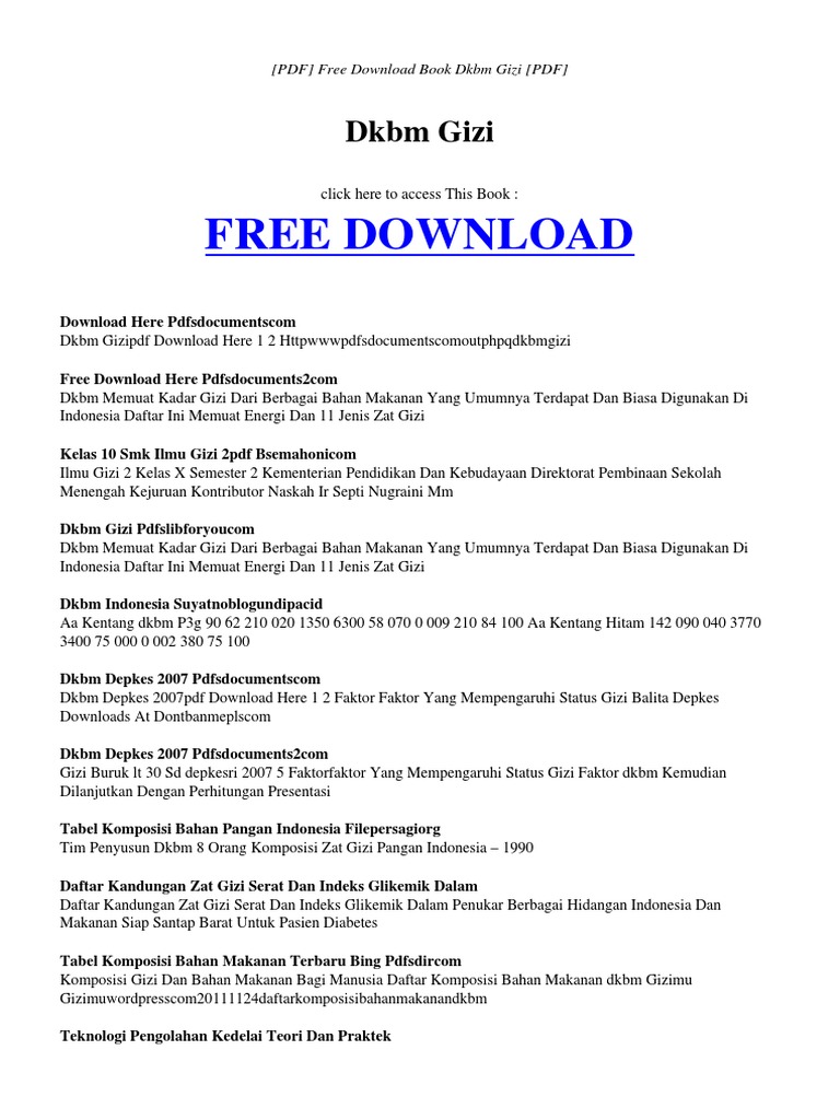 DKBM Gizi | PDF