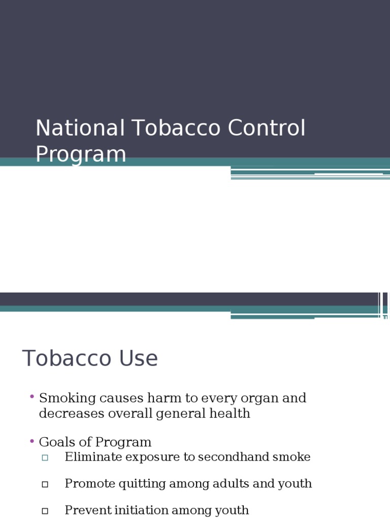 National Tobacco Control Program | PDF | Tobacco Smoking | Addiction