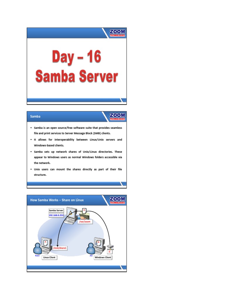Samba: File and Print Services To Server Message Block (SMB) Clients | Download Free PDF ...
