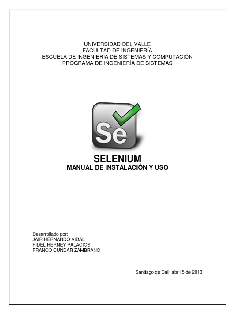ManualSelenium PDF | PDF | Selenio (software) | explorador de Internet ManualSelenium PDF | PDF | Selenio (software) | explorador de Internet