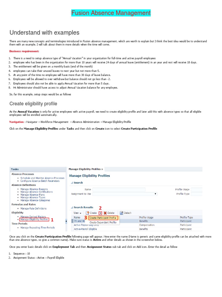 Fusion Absence Management | PDF | Accrual | Employment