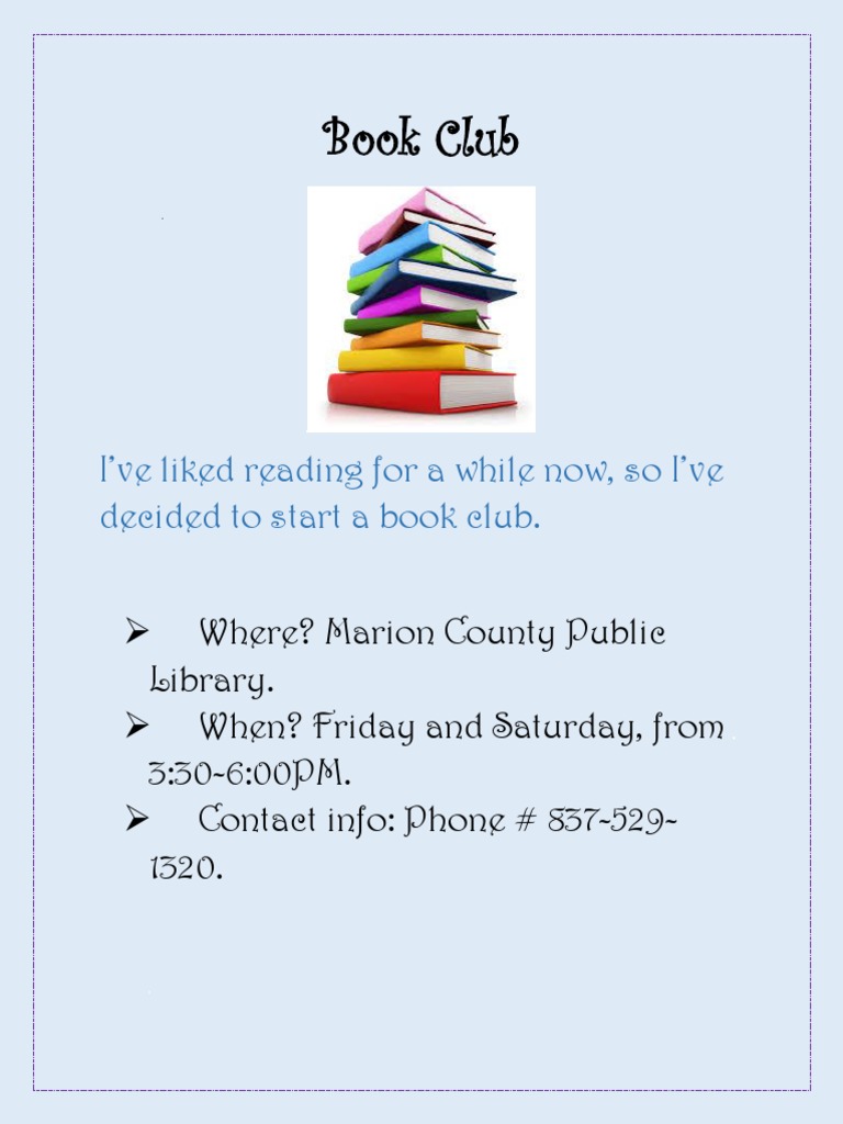 Book Club Flyer | PDF | Books