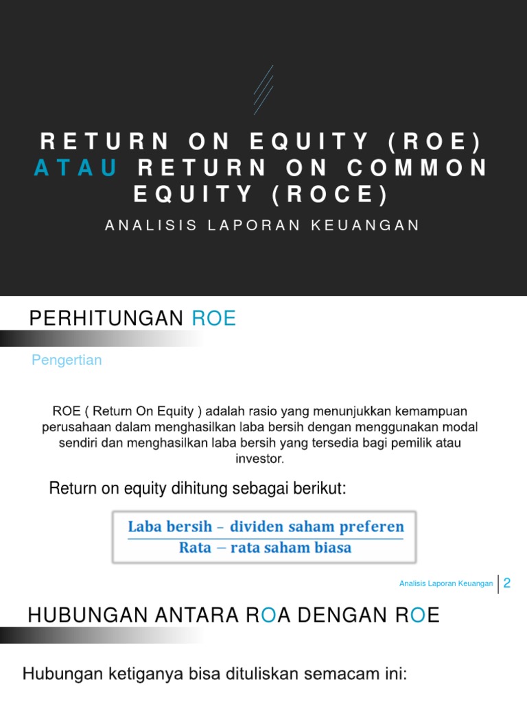 Return On Equity (Roe) Atau Return | PDF