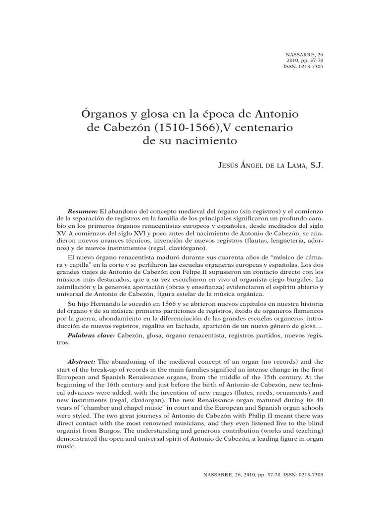 Glosa Antonio de Cabezón | PDF | Renacimiento | España