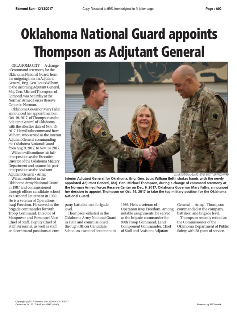 Edmond Sun 20171213 A02 3 | PDF | Adjutant | General Officers In The ...