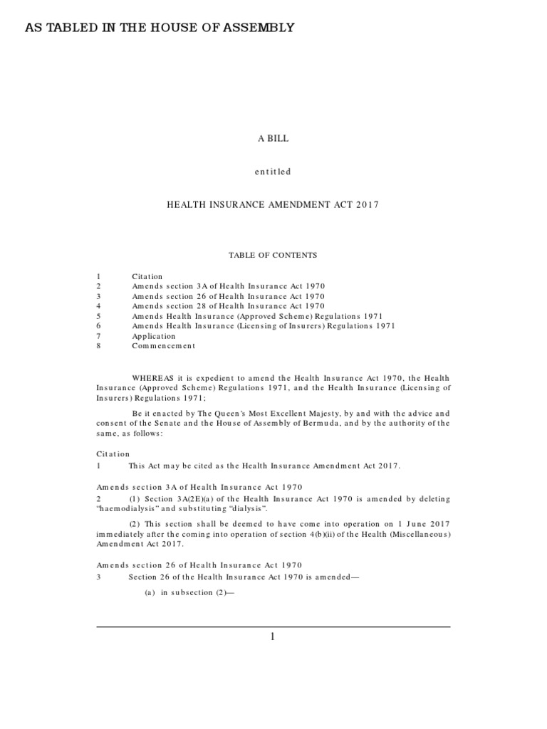 Health Insurance Amendment Bill 2017 | PDF | Insurance | License