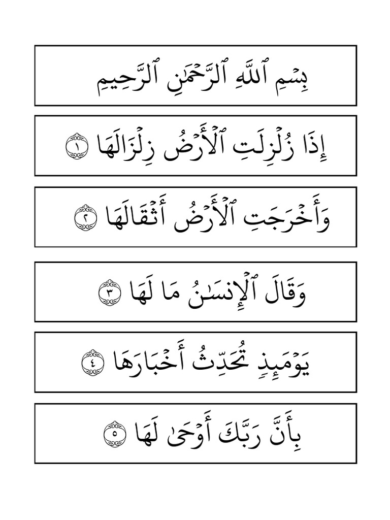 Surah Al Zalzalah | PDF