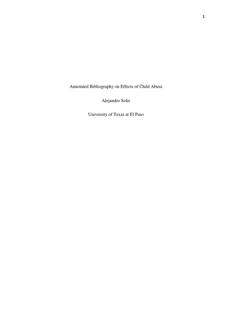 Annotated Bibliography | PDF | Child Abuse | Child Sexual Abuse