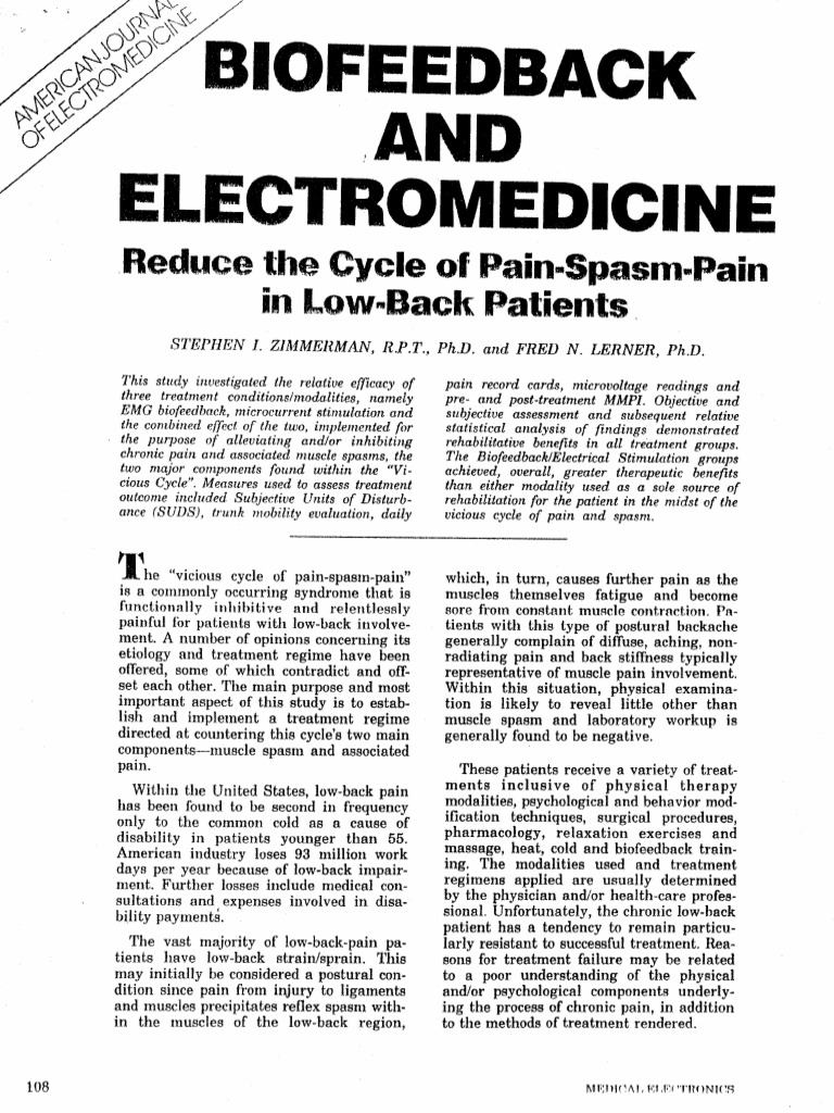 Biofeedback and Electromedicine | PDF