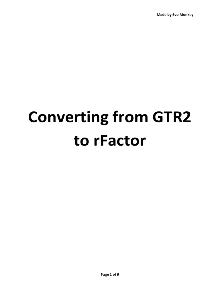 Converting From GTR2 To Rfactor | PDF | Computer File | Vehicles