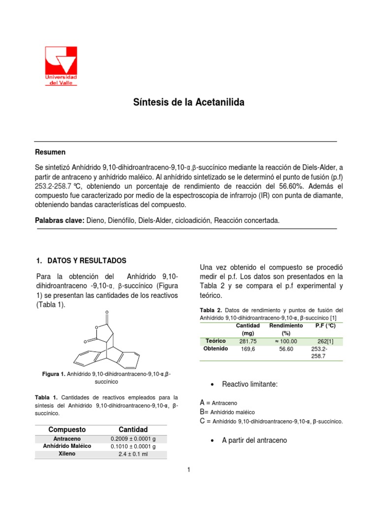 Sintesis de La Acetanilida | PDF | Química Orgánica | Química