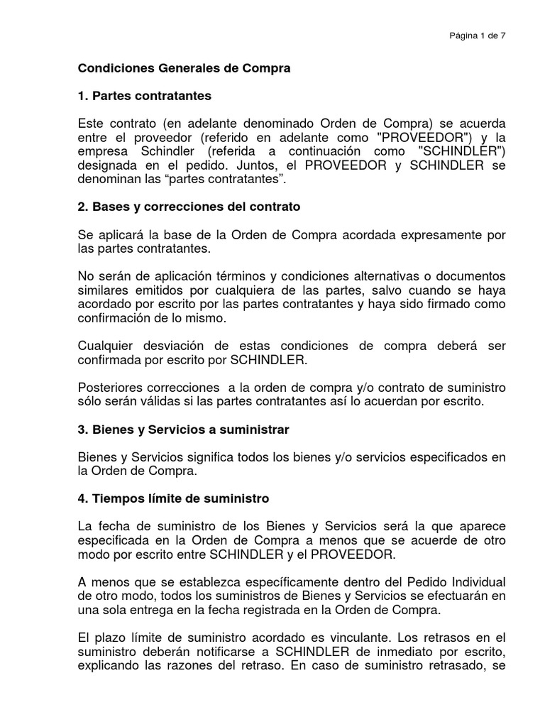 Condiciones Compra | PDF | Propiedad intelectual | Seguro