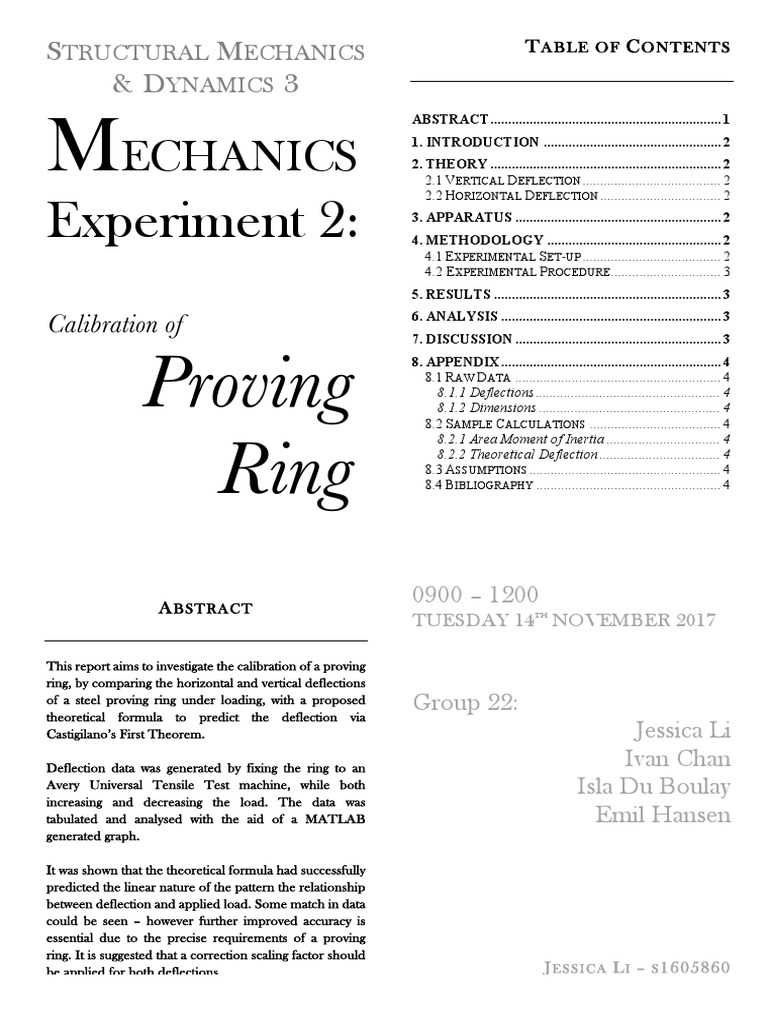 Proving Ring | PDF | Bending | Beam (Structure)