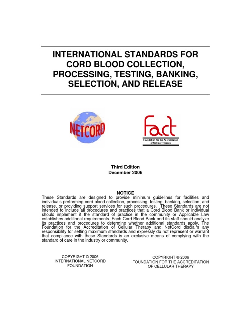 FACT Standarts For CB | PDF