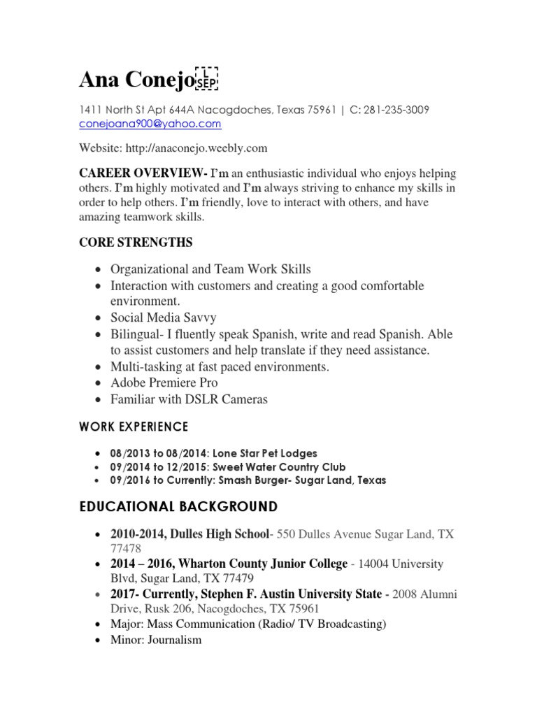 Ana Conejo: Career Overview | PDF