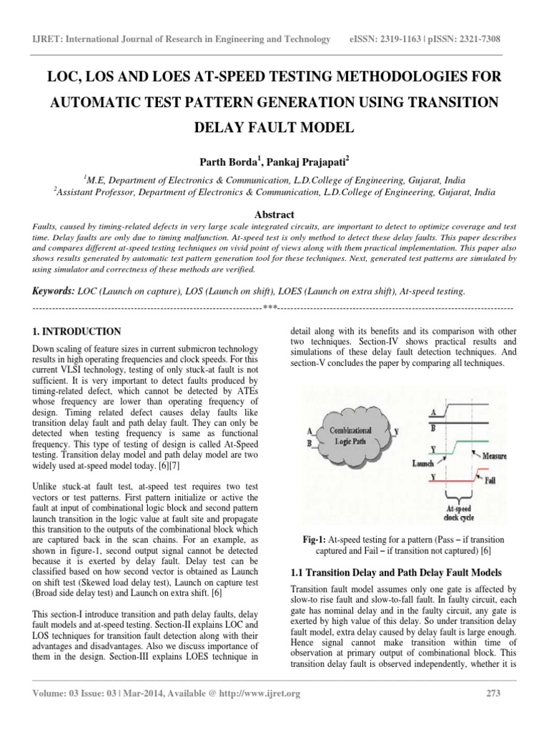 Loc, Los and Loes At-Speed Testing Methodologies PDF | PDF ...