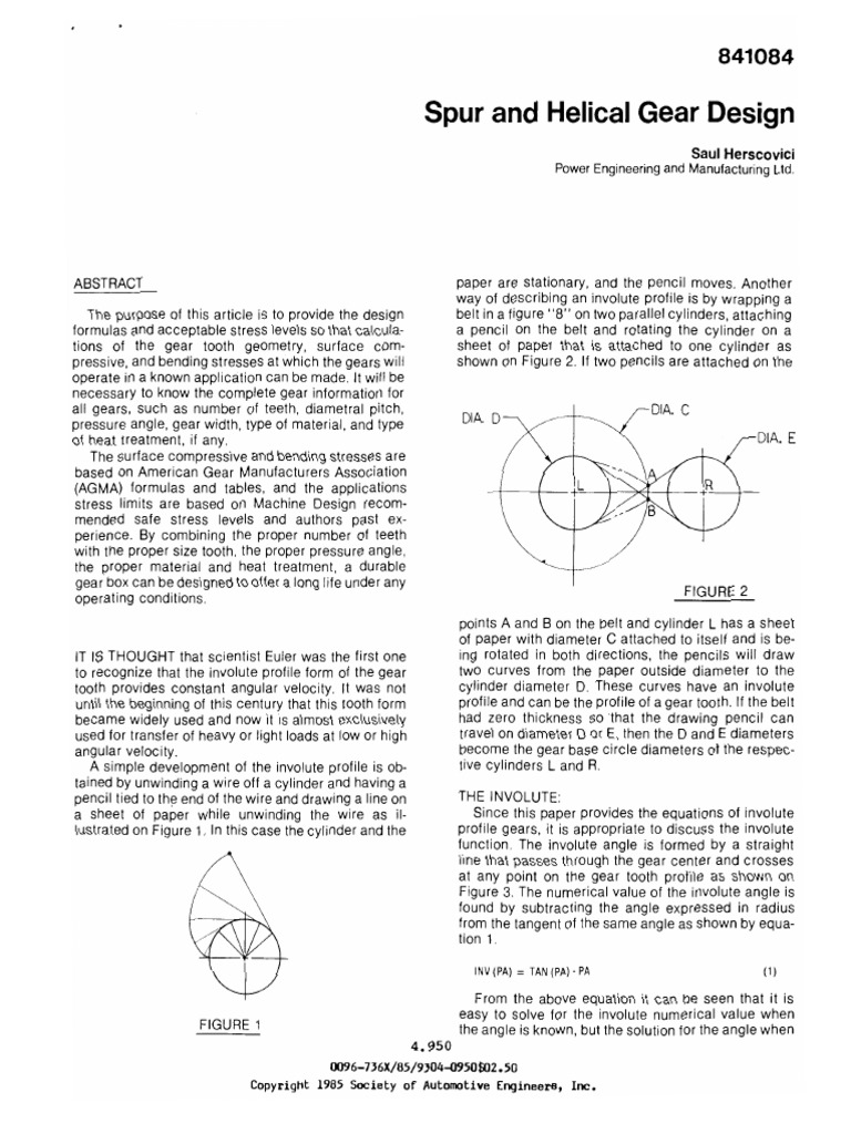 Spur and Helical Gear Design PDF | PDF
