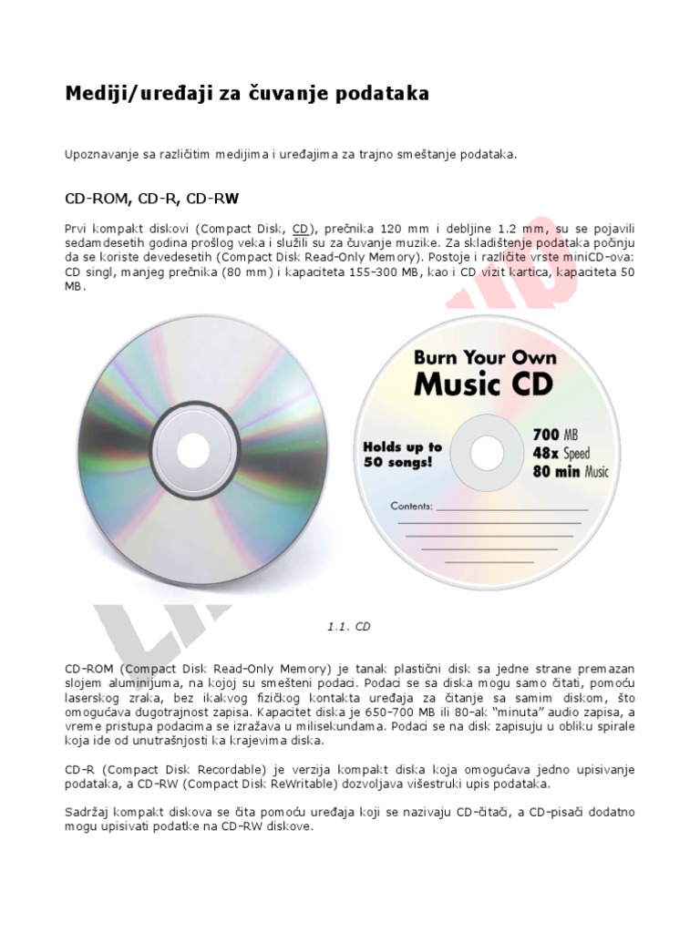 Mediji Uredjaji Za Cuvanje Podataka | PDF