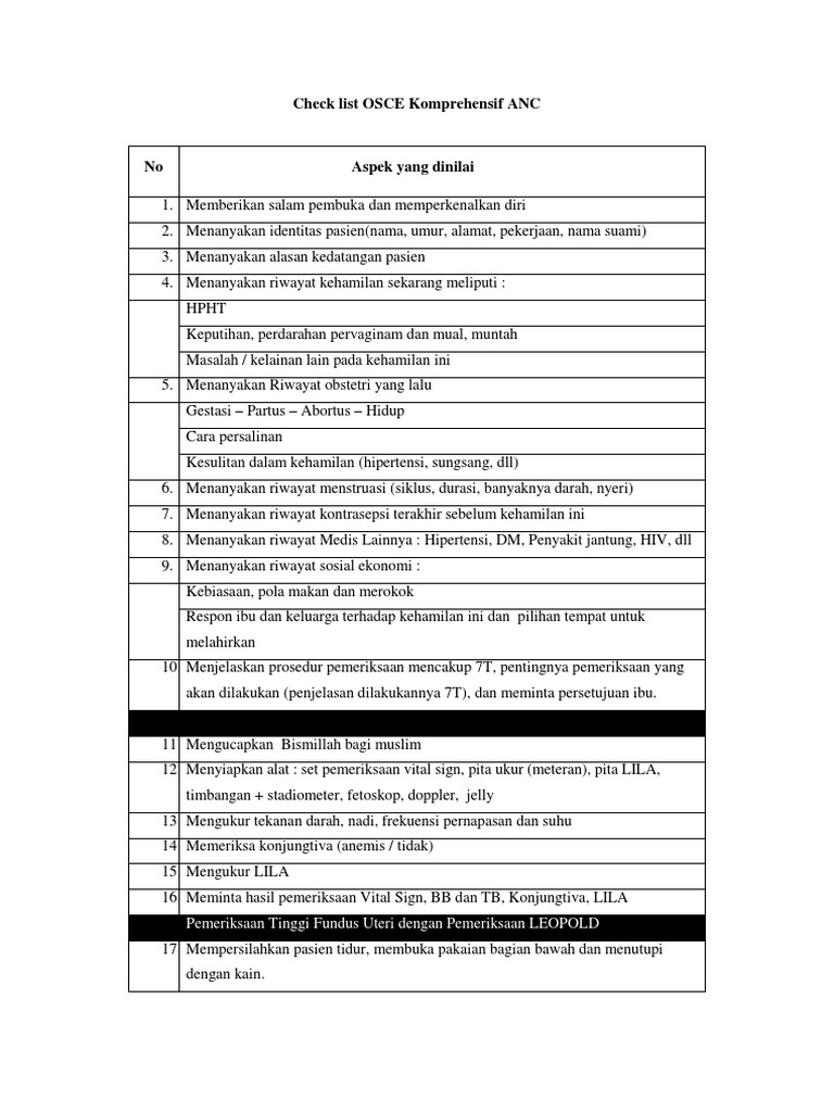 Checklist ANC | PDF