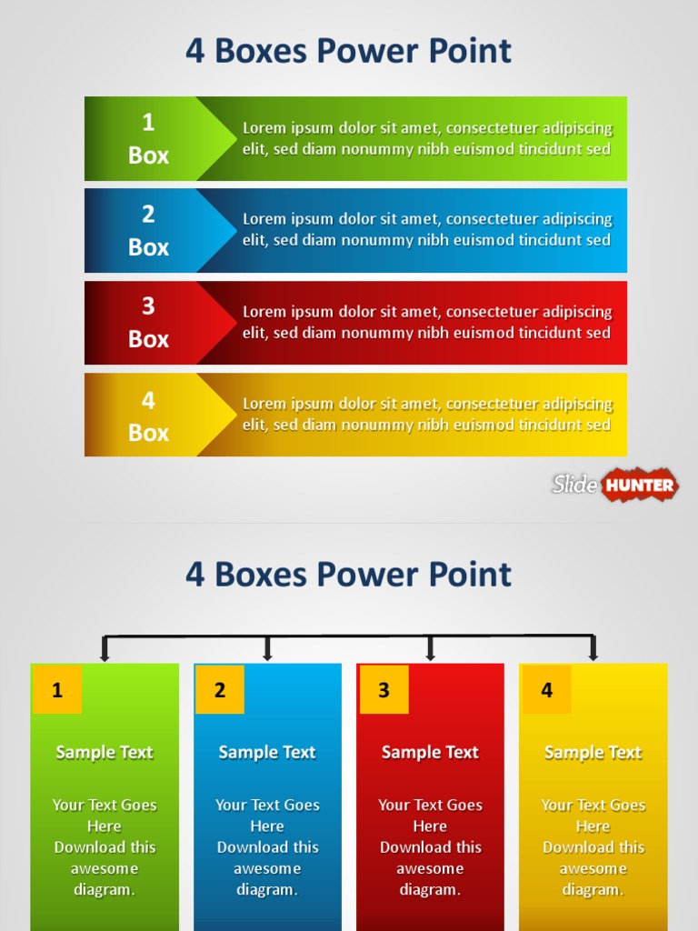 9019 4 Boxes Powerpoint Template2 | PDF | Microsoft Office | Office ...