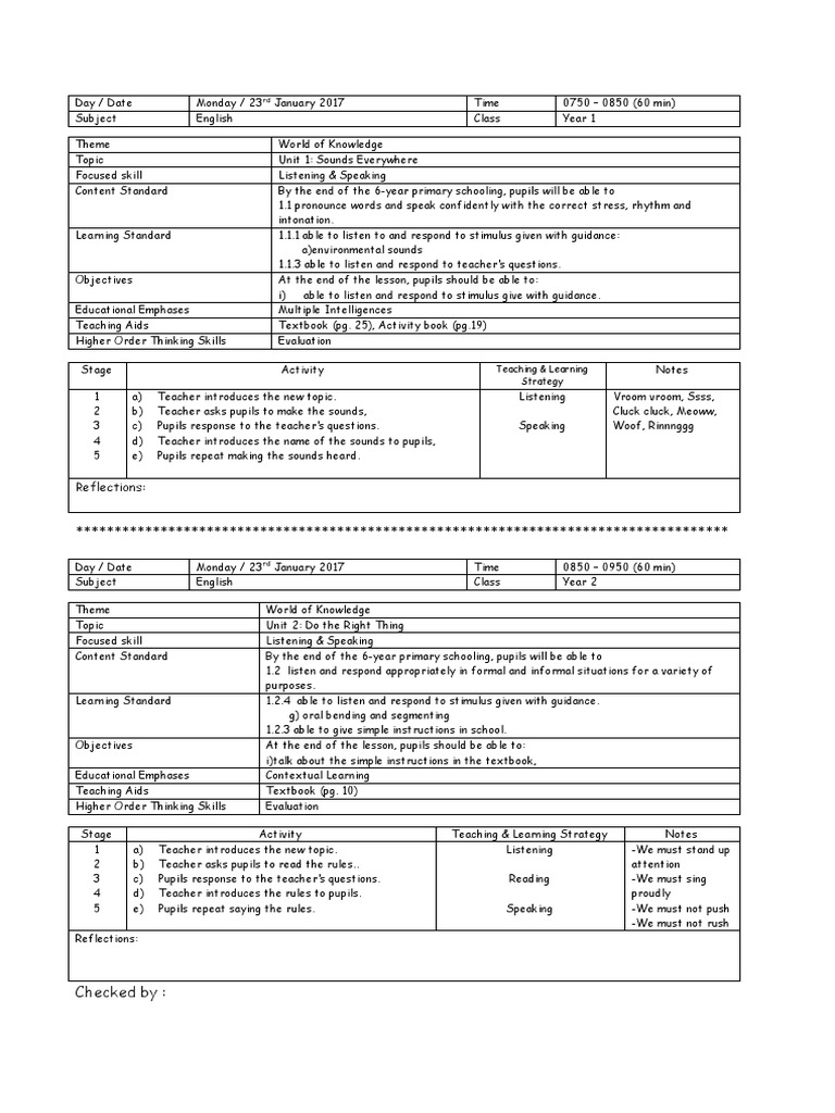 Rph 1 2017 Pdf English Language Teachers