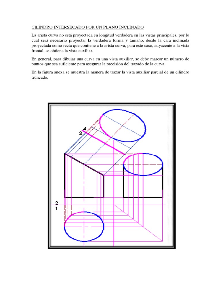 Cilíndro Intersecado Por Un Plano Inclinado | PDF
