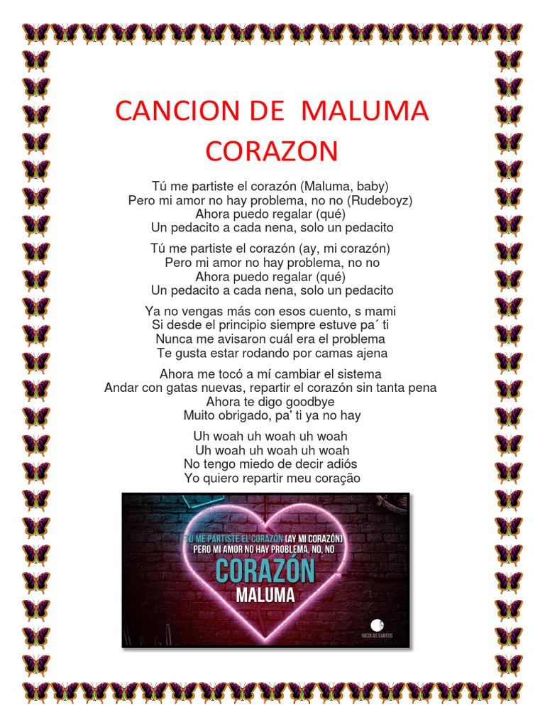 Cancion De Maluma Corazon Pdf