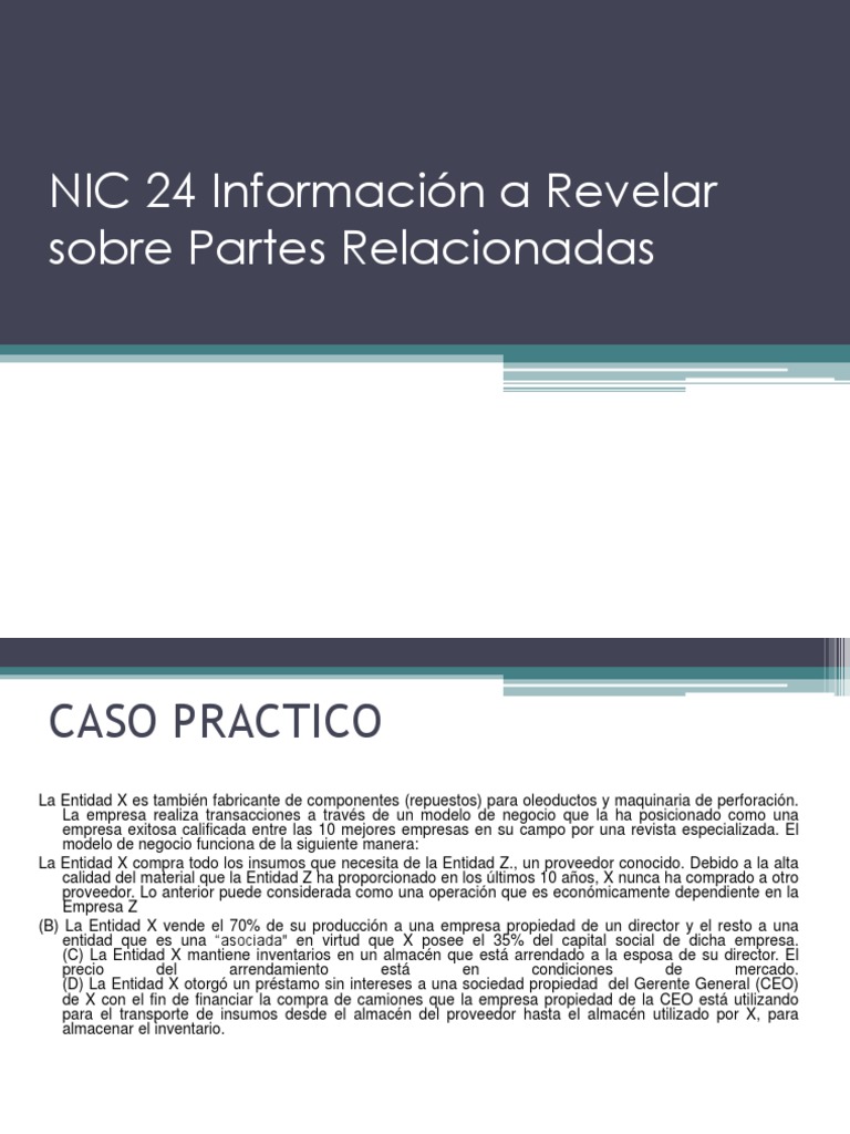 NIC 24 Información A Revelar Sobre Partes Relacionadas | PDF | Business ...