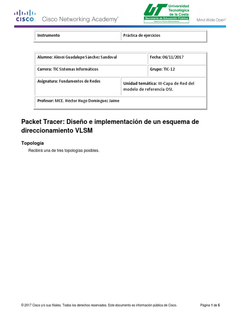 8.2.1.4 Packet Tracer - Designing and Implementing A VLSM Addressing ... 8.2.1.4 Packet Tracer - Designing and Implementing A VLSM Addressing ...