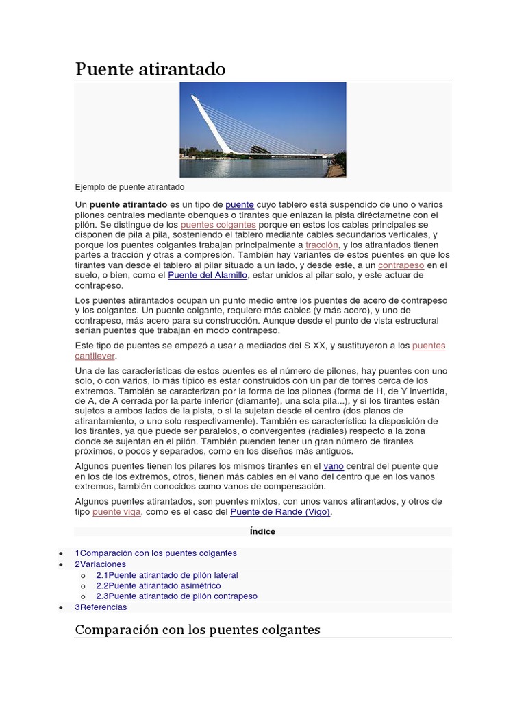 Características del Puente Atirantado | PDF | Infraestructura de ...