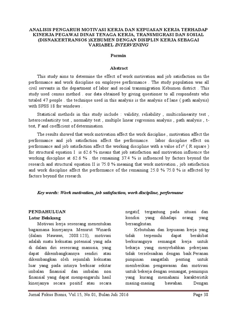 Disiplin Kerja Variabel Intervening | PDF