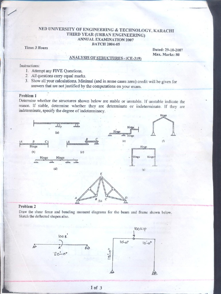 Structural Analysis Paper 2007 | PDF