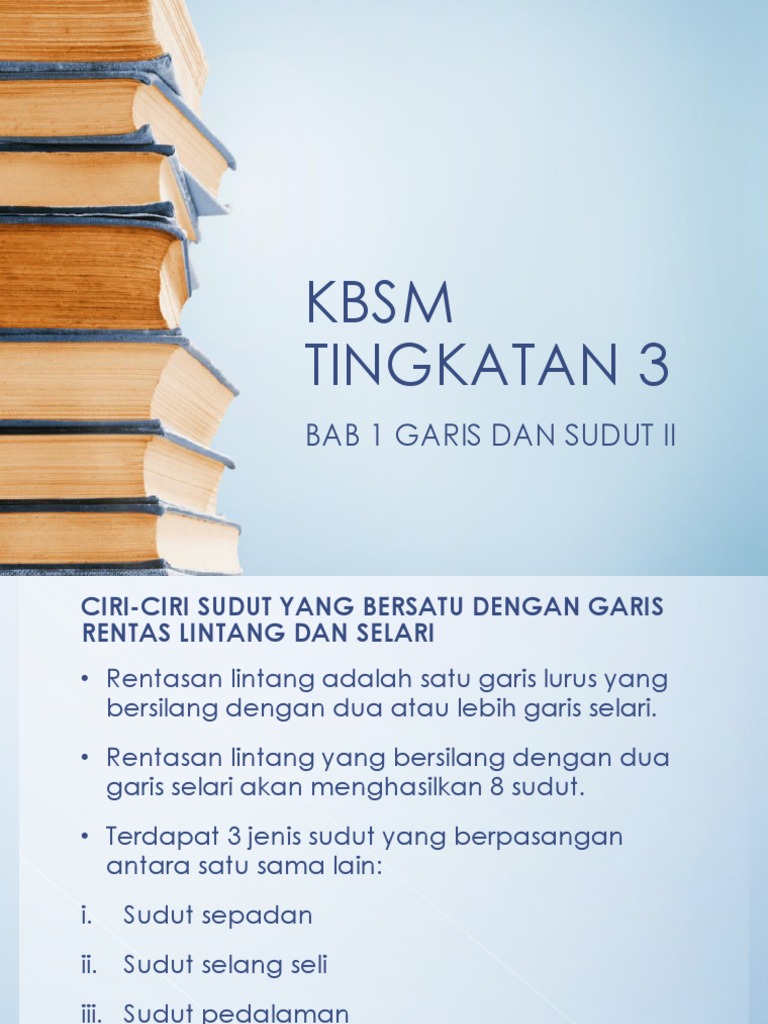 KBSM TINGKATAN 3 Bab 1 Garis Dan Sudut | PDF
