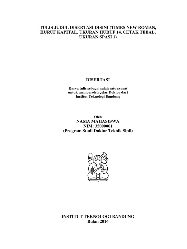 Panduan Penulisan Disertasi ITB | PDF | Seni