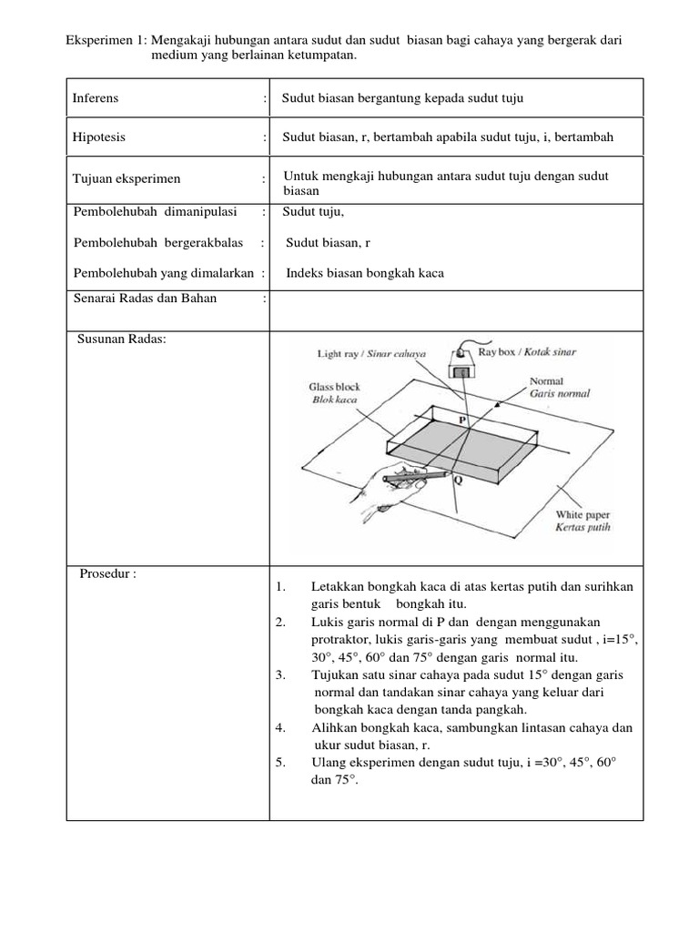 Eksperimen Bab 5 Cahaya | PDF