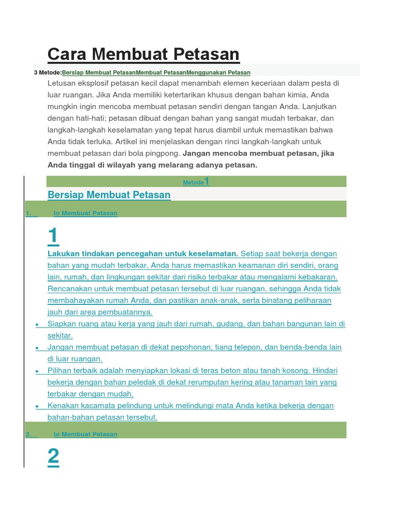 Cara Membuat Petasan | PDF