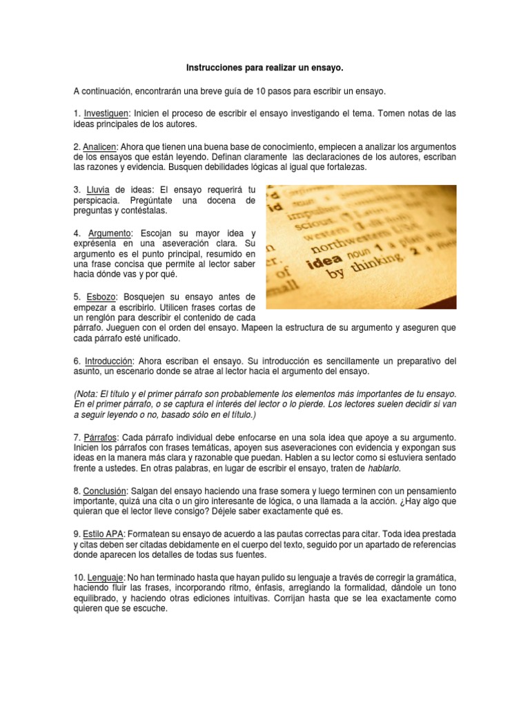 Guía para Escribir un Ensayo Efectivo | PDF | Ensayos | Bibliografía