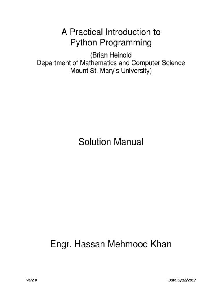 A Practical Introduction To Python Programming v2.0 | PDF | Computing ...