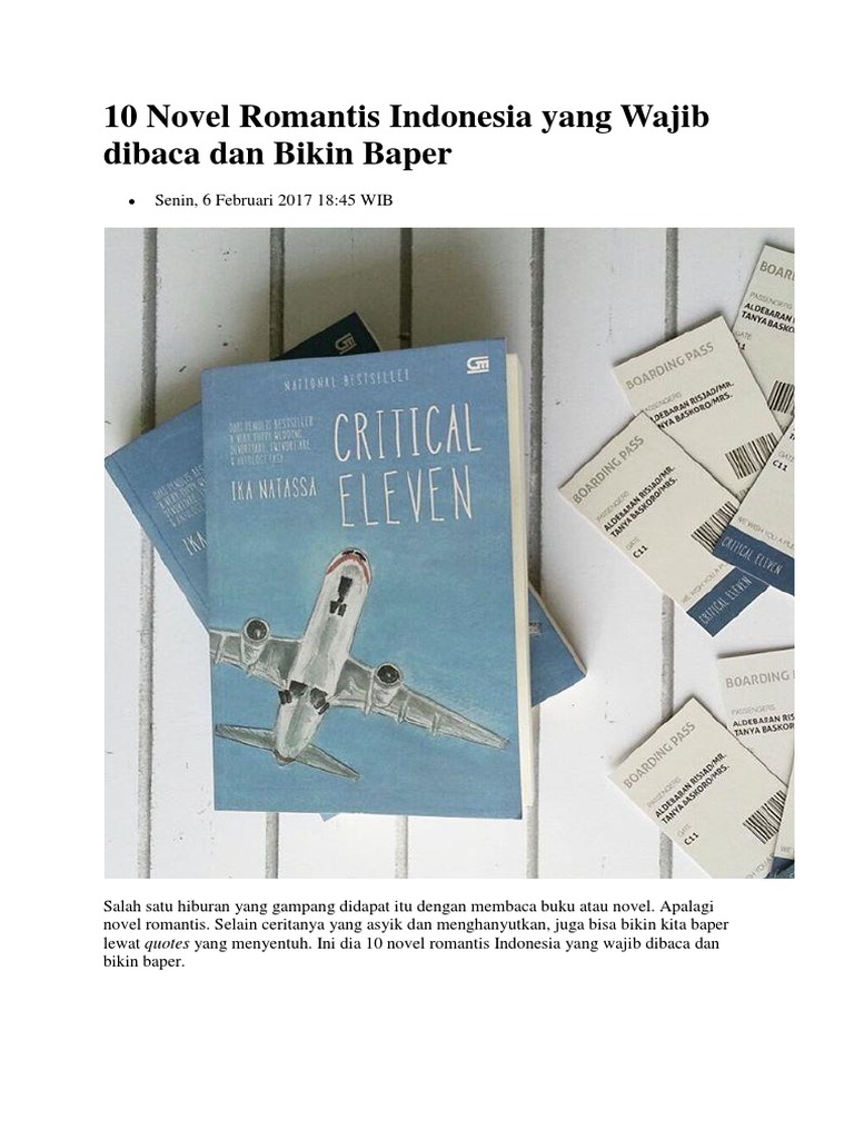 10 Novel Romantis Indonesia Yang Wajib Dibaca Dan Bikin Baper | PDF