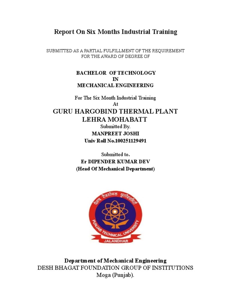 Hard Binding Report On Six Months Industrial Training | PDF | Science ...