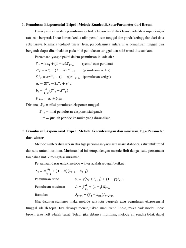 Pemulusan Eksponensial Tripel | PDF