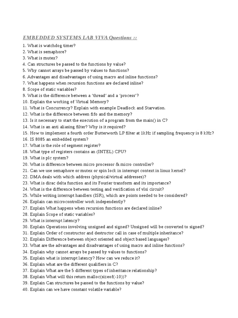 An In-Depth Review of Key Embedded Systems Concepts Assessed in a Lab Viva Voce Examination ...