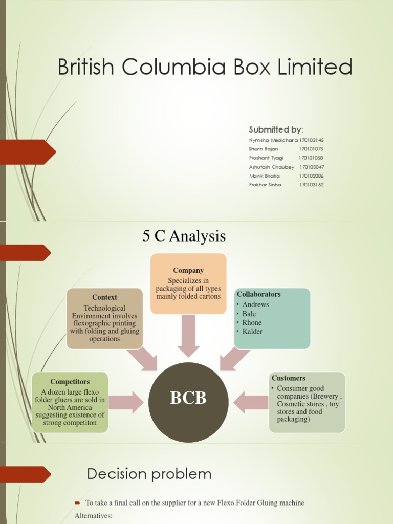 British Columbia Box Limited: Submitted by | PDF | Packaging And ...