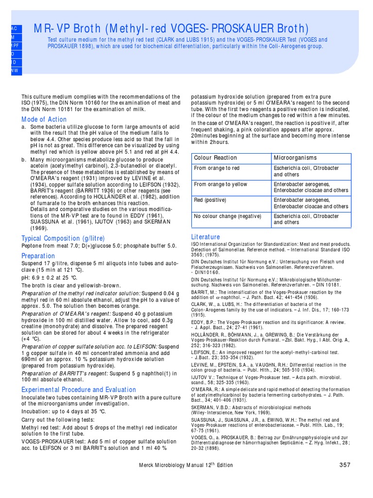 MR VP Broth Merck | PDF | Ph | Chemistry
